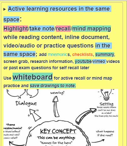 CourseBuilder Support - www.coursebuilder.auckland.ac.nz - Note taking